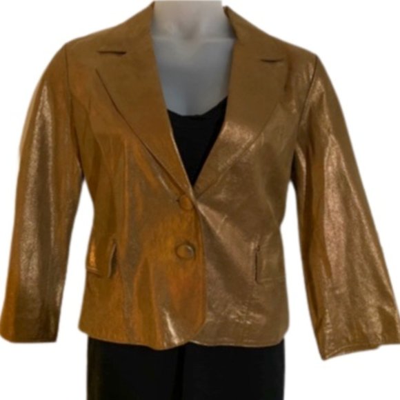 Kenar | Jackets & Coats | Vintage Kenar Metallic Leather Blazer 6 ...
